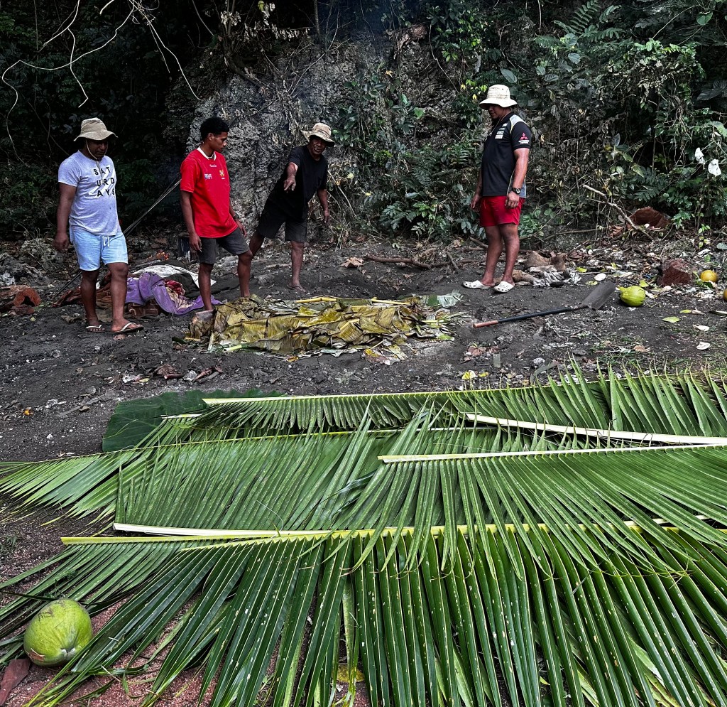 Tonga, where “A great feast of piglets, taro, yams, bananas and ...